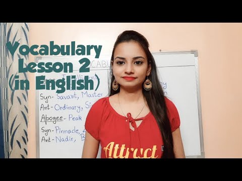 Vocabulary Lesson 2- New words and their meanings | Synonyms | Antonyms (in English)