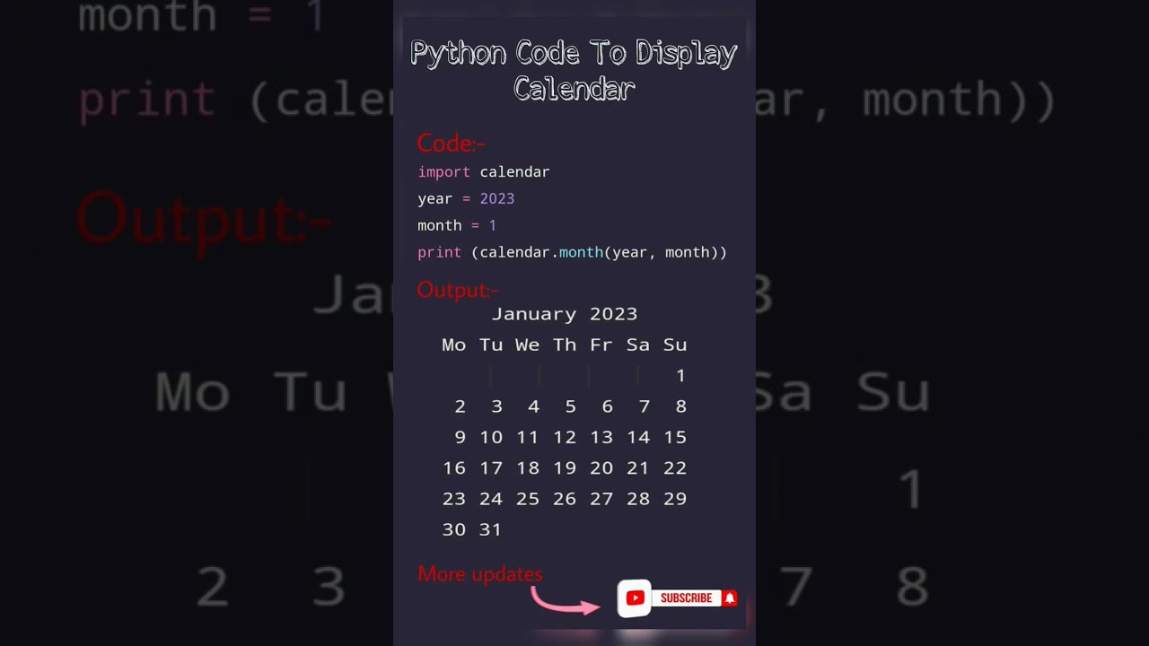 python program to display calendar... 📆| simple code.