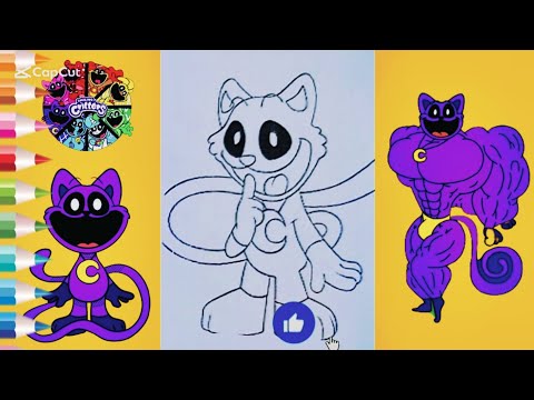 Catnap Coloring Pages/Catnap from PoppyPlaytime/Catnap Coloring page/Smiling Critters