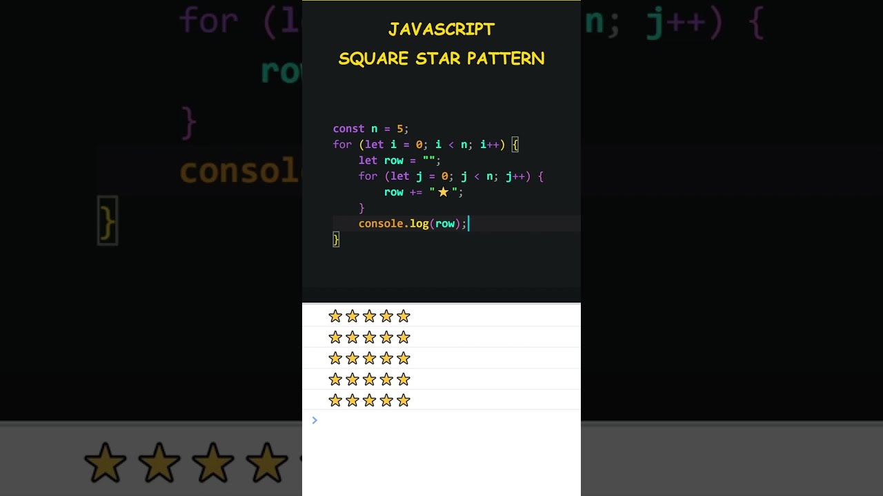 How to make a star pattern in JavaScript?