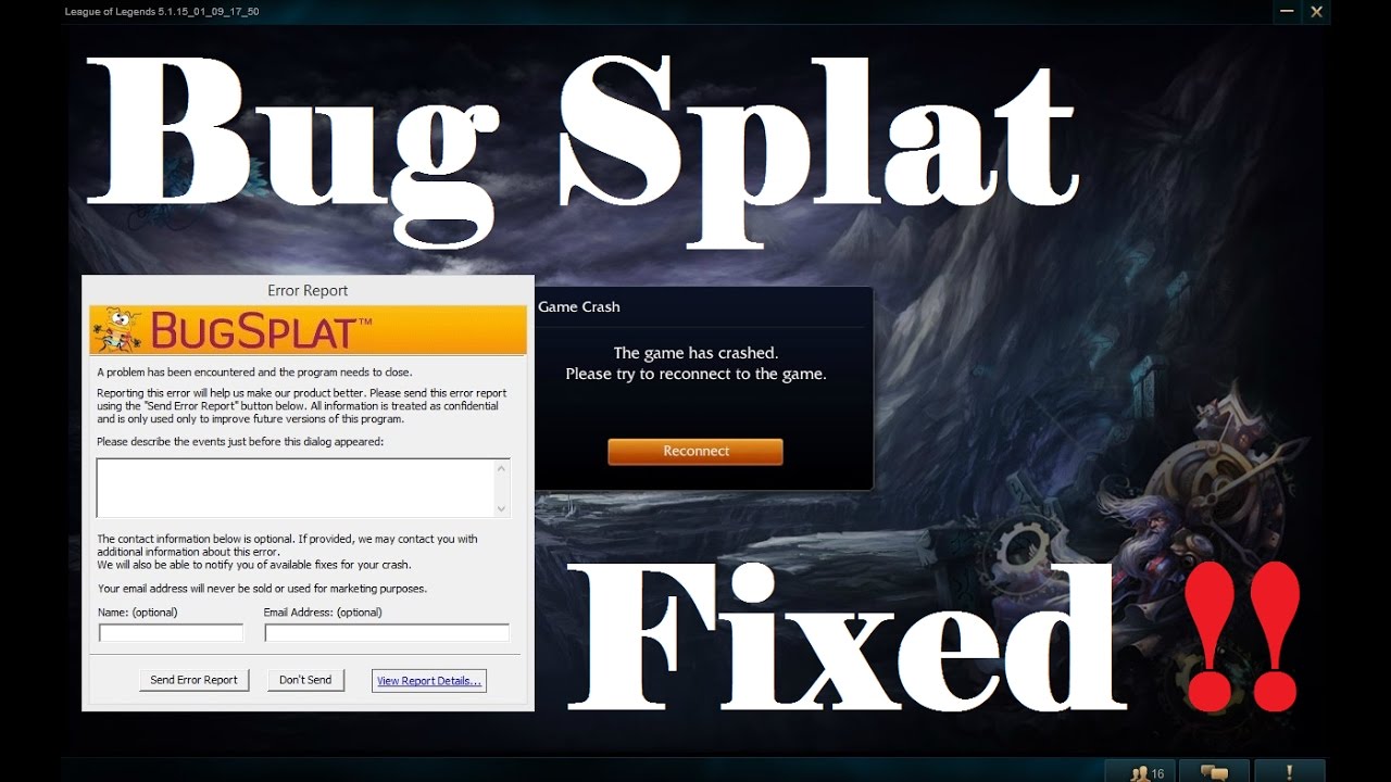 League of Legends Bug Splat Error EASY Fix (2017)