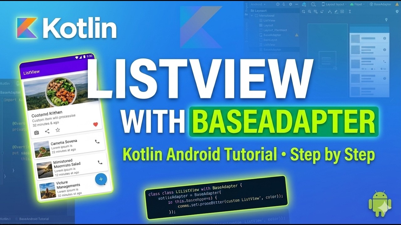 Kotlin for Android - 7 || ListView with BaseAdapter ||