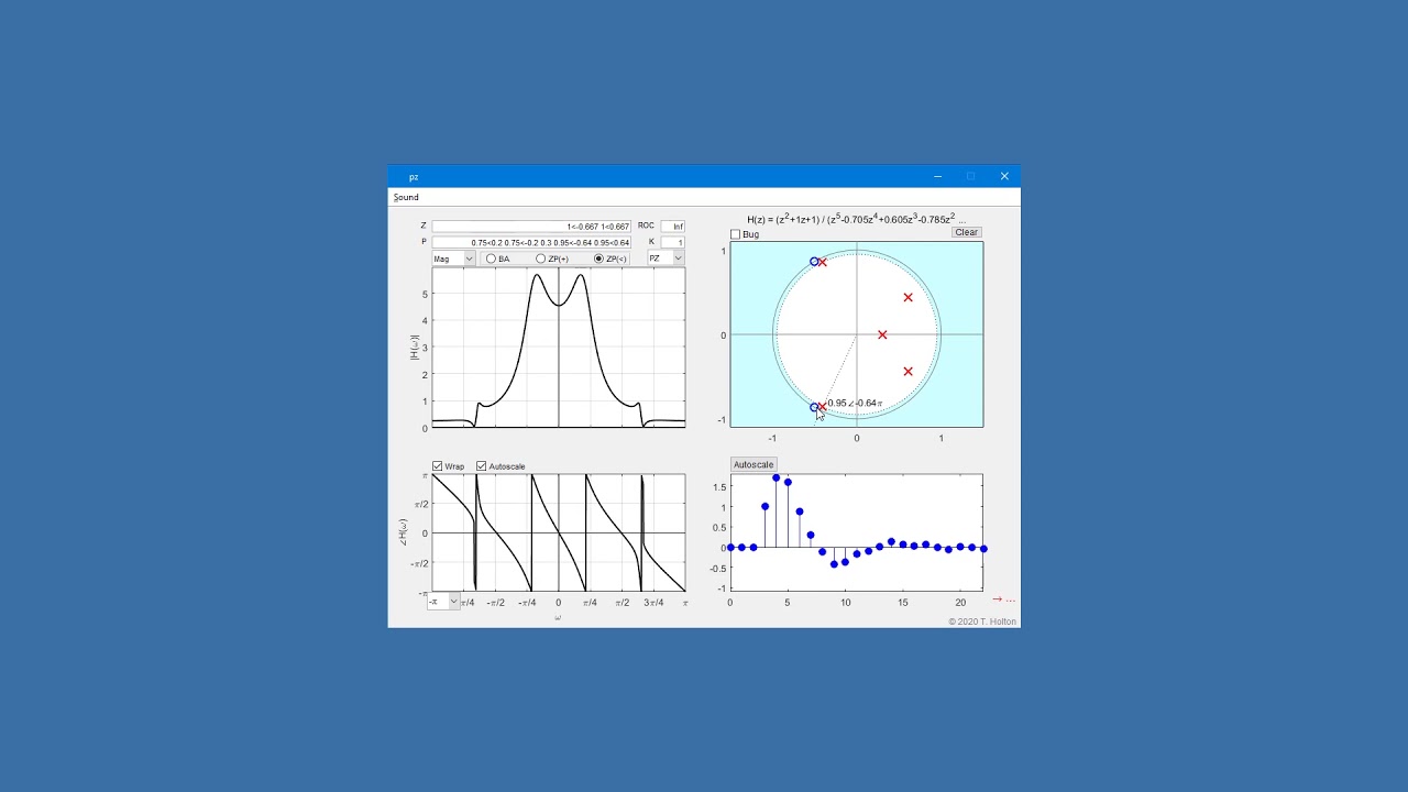 Digital Signal Processing, Holton: PZ