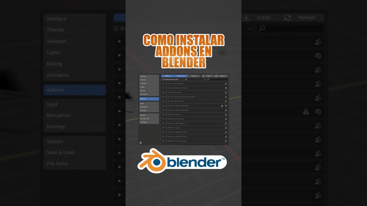 Como instalar addons en Blender #tutorial3d #blendertips #español #tutorial