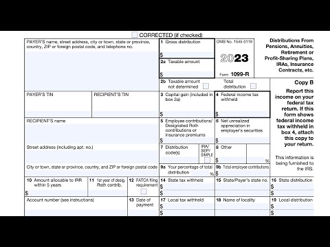 IRS Form 1099-R walkthrough (Distributions from Pensions, Retirement Accounts, Annuities, etc.)