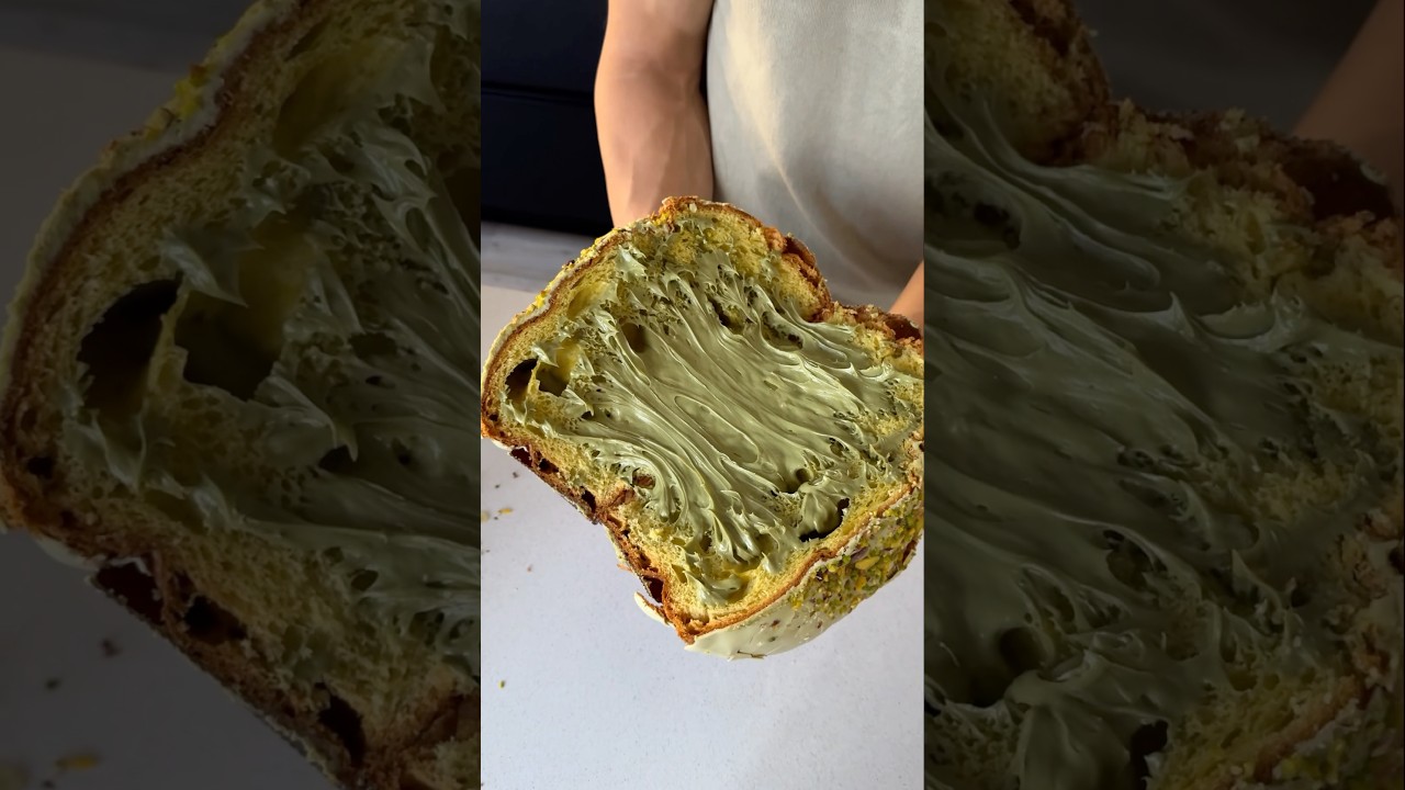 PANETTONE AL PISTACHO RELLENO DE CREMA DE PISTACHO 🤤 | #panettone #pistachio #pistacho