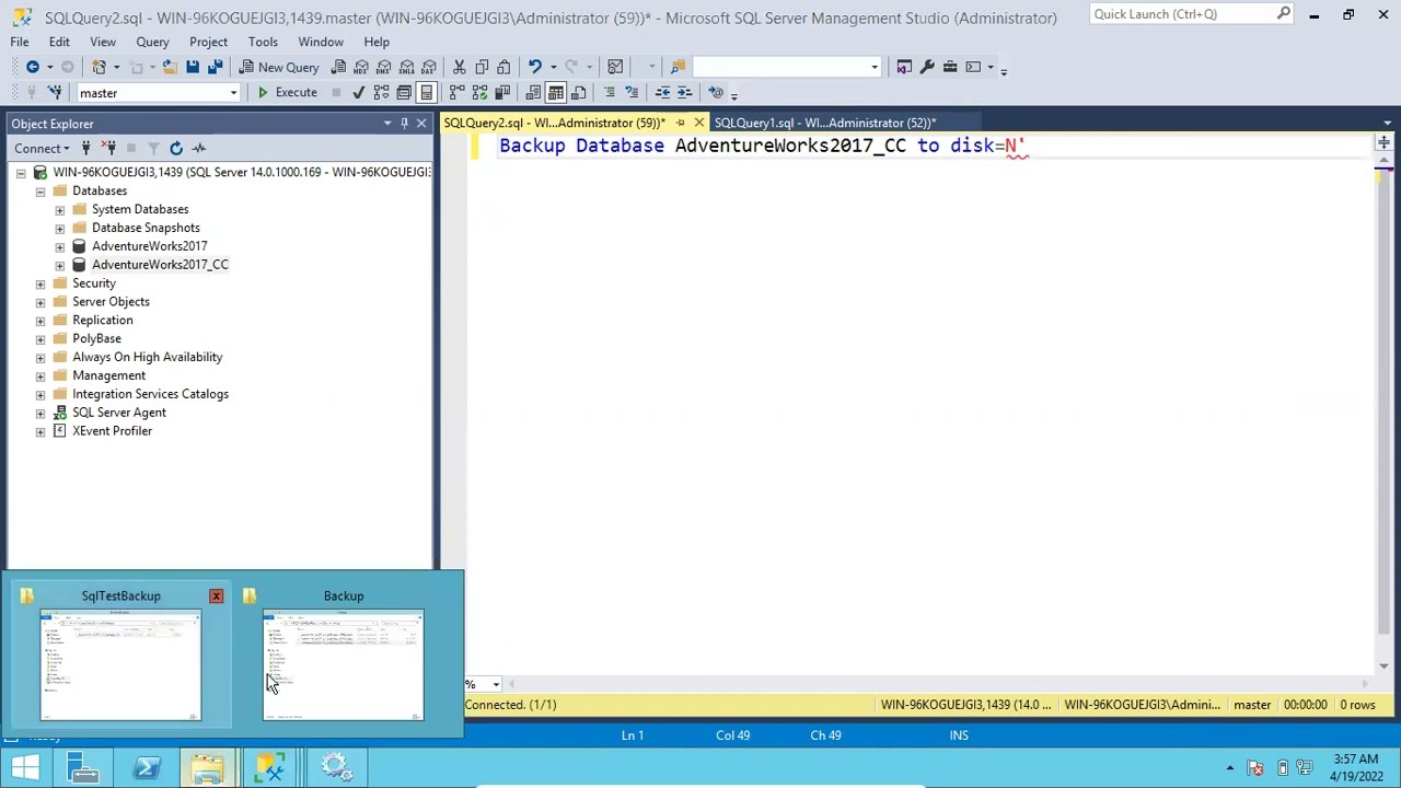 Taking Sql Database Differential Backups