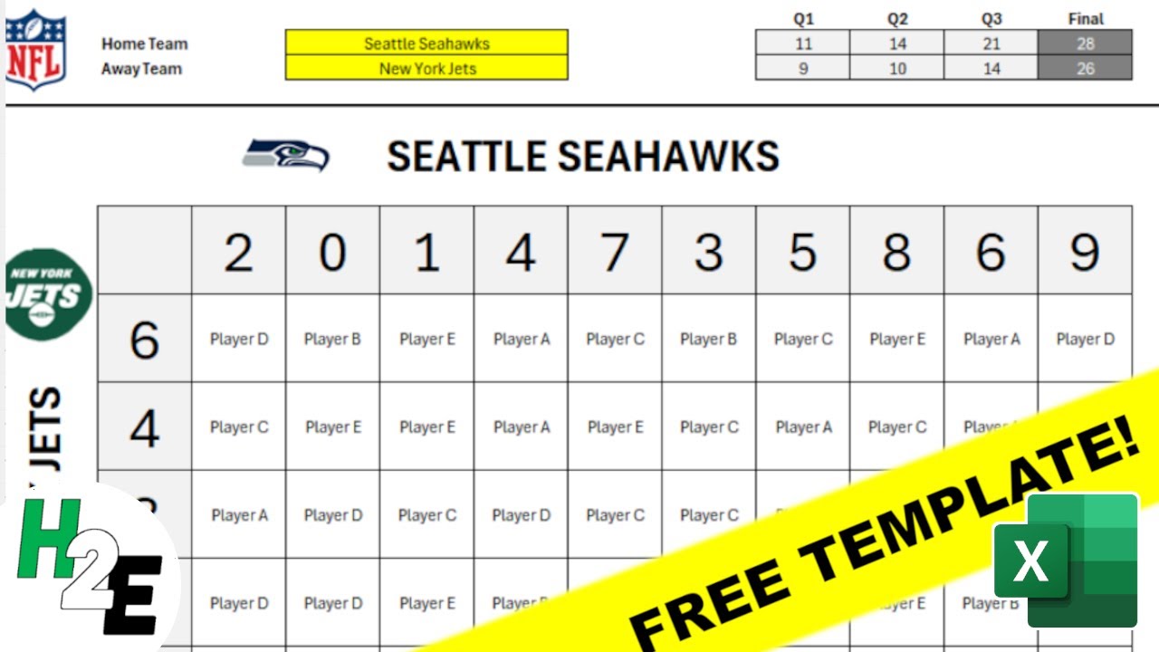 Download This Free NFL Squares Template for Excel!