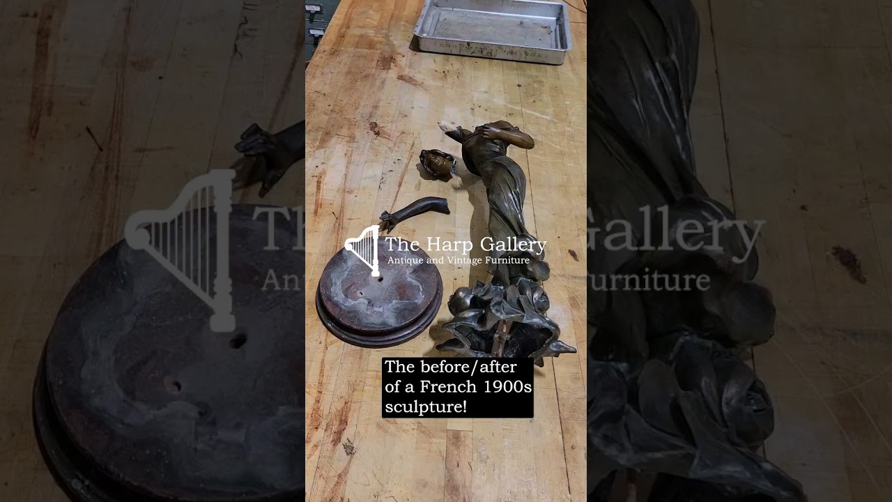Before and after shot of an 1900s French Sculpture!