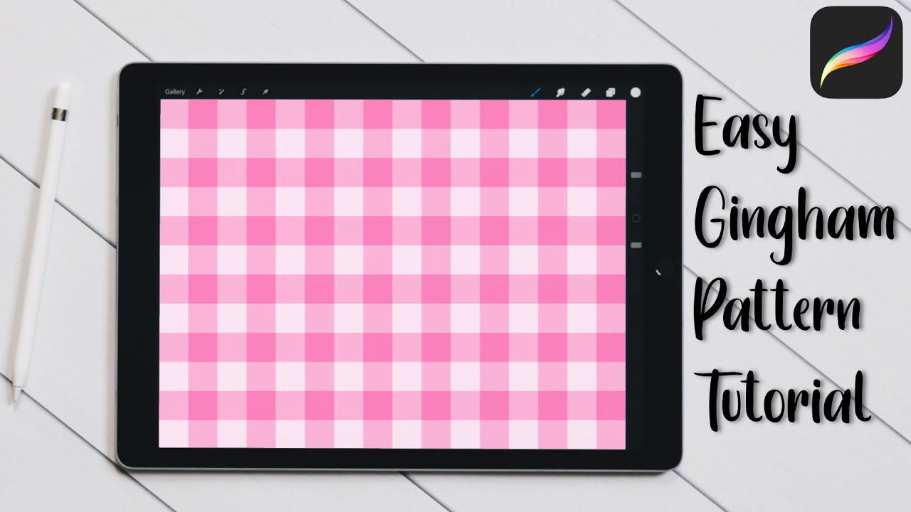 Easy Seamless Gingham Pattern Repeat. Procreate Pattern Tutorial