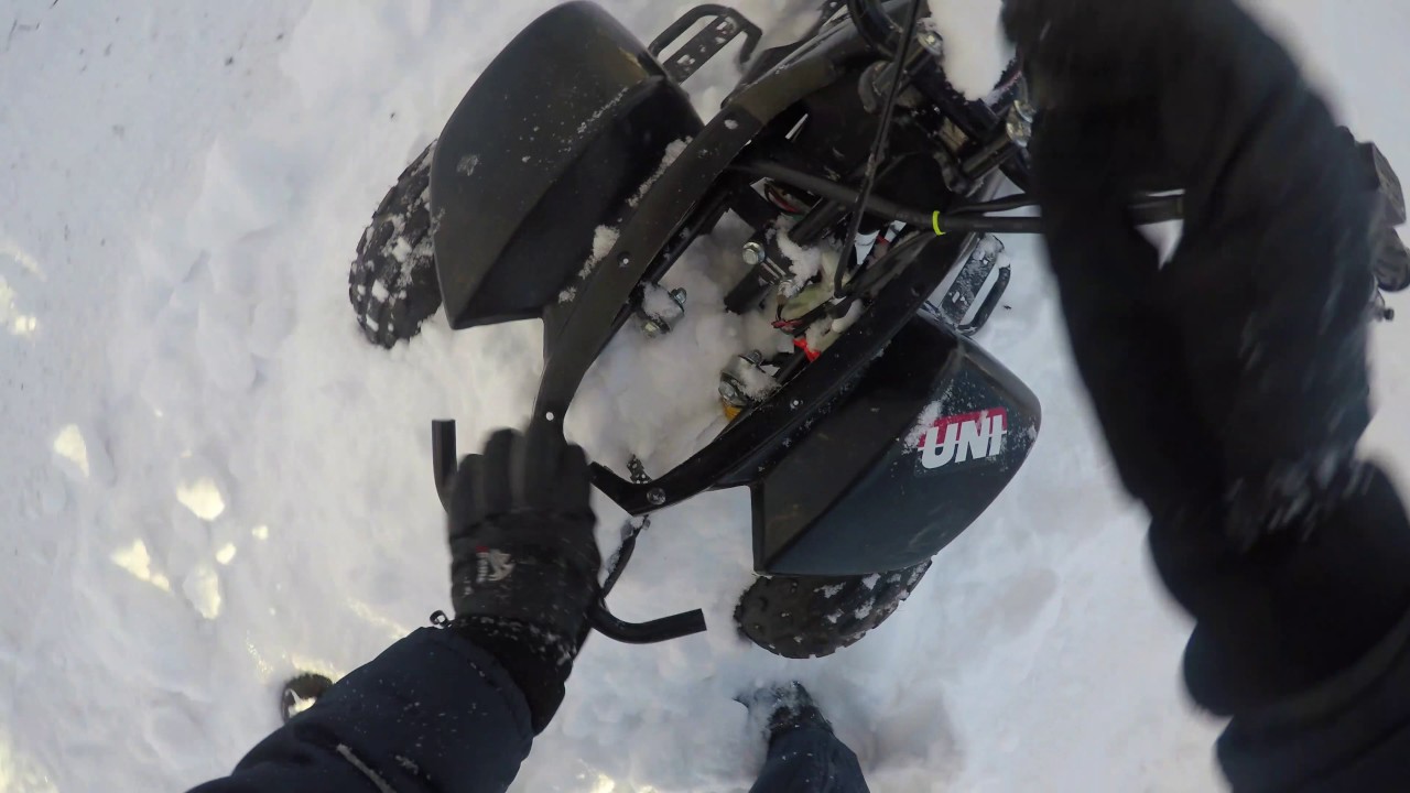 Riding atv through a snow pyramid - Gopro hero 5 - 4K