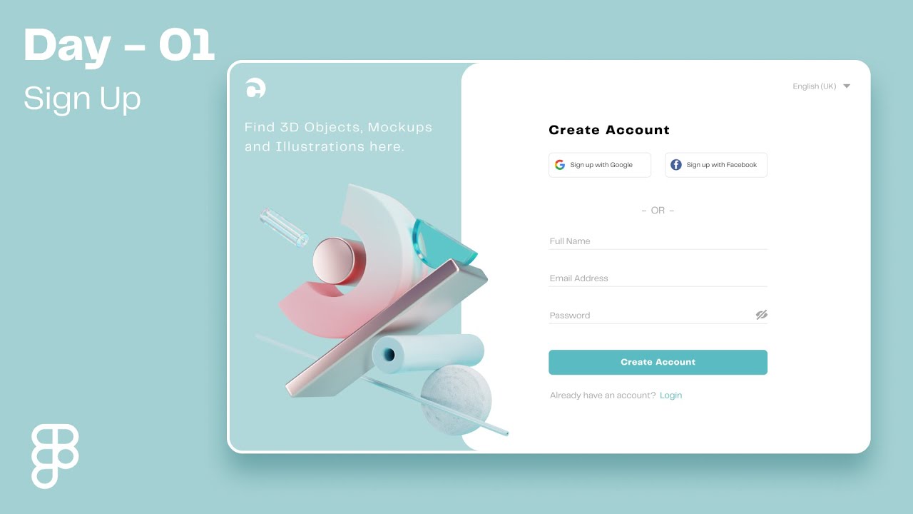 Daily UI Design Challenge | Day - 01 | Sign Up Page