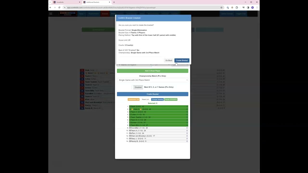 Scoreholio - Additional Brackets