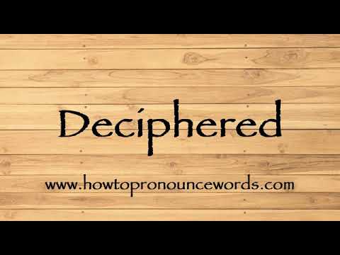 How To Pronounce Deciphered ? How To say Deciphered New Video