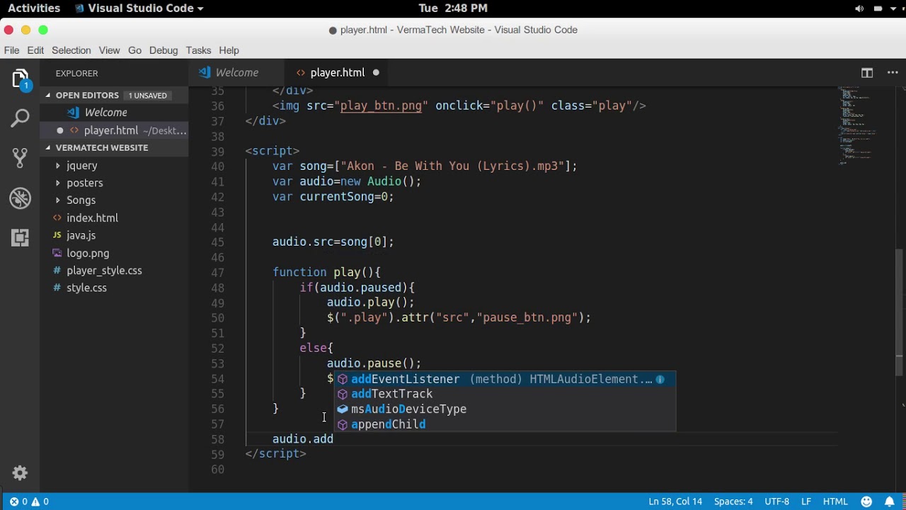 How to make a Mp3 player using JAVASCRIPT & JQUERY Part 2.