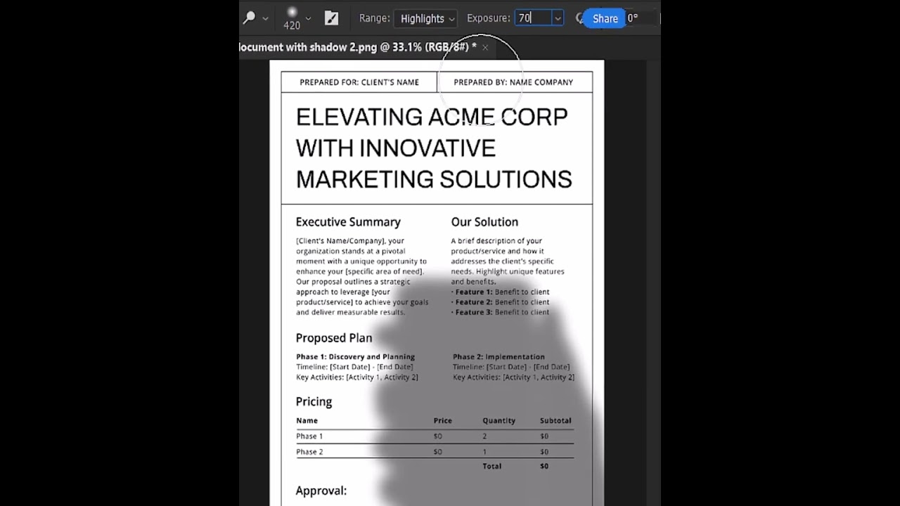 How to remove shadow from any document using Photoshop 2025
