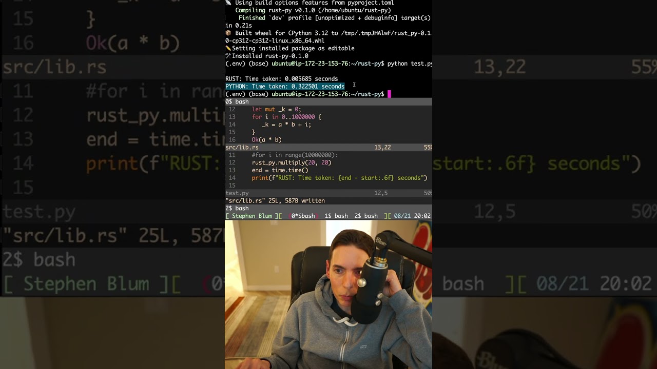 Python vs Rust Function Call Benchmark