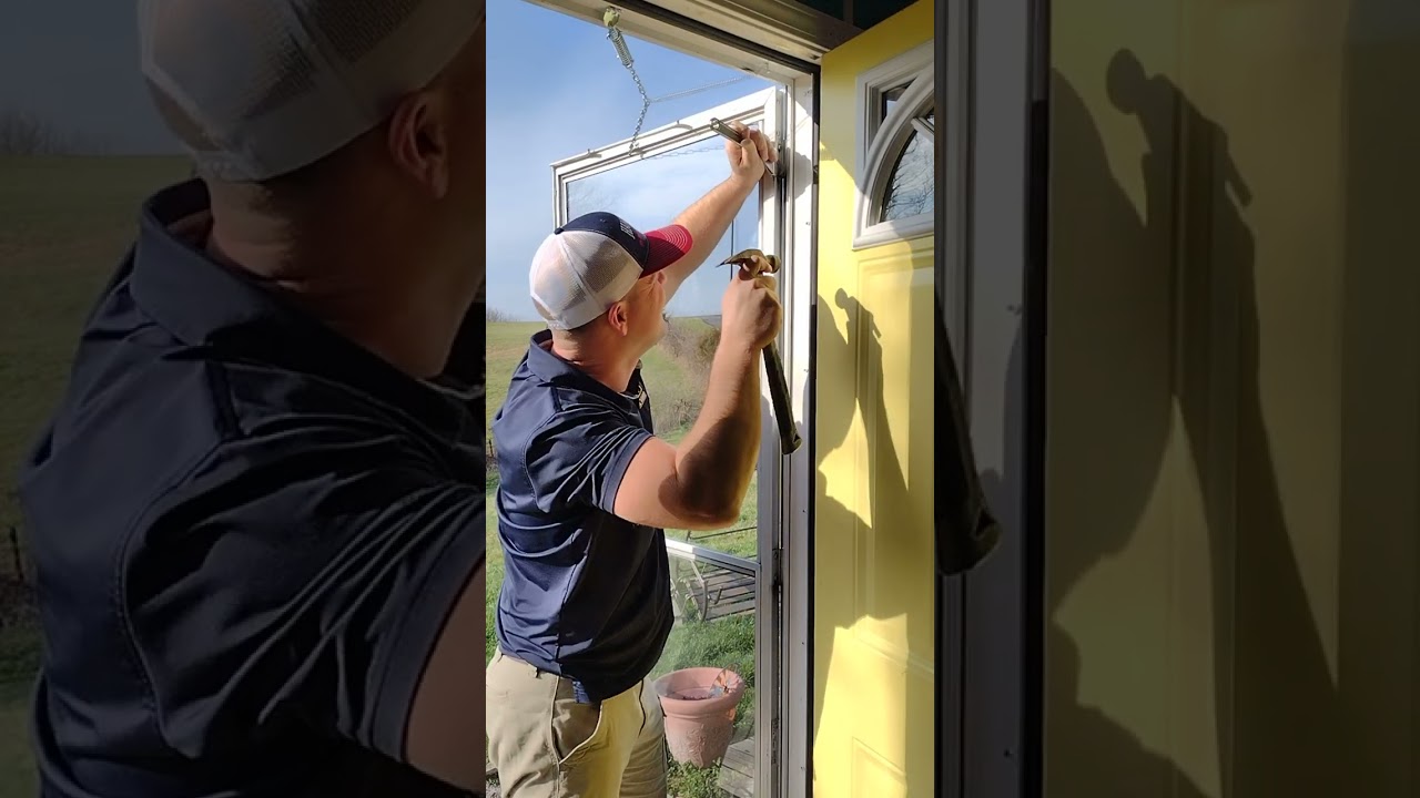 Wind caught your storm door? Simple bent hinge fix. 