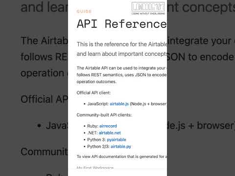 LowCode101 Quick Hacks: Creating REST API for your data with Airtable