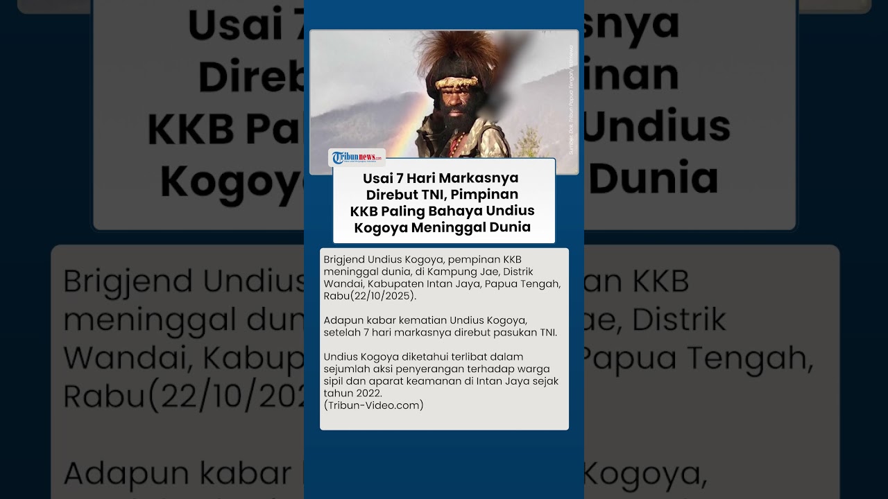 Panglima KKB Intan Jaya Undius Kogoya Meninggal Dunia Usai 7 Hari ...