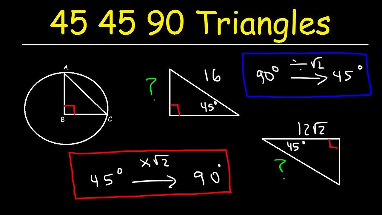 Special Right Triangles - 45 45 90 - Trigonometry & Geometry | SAT Math