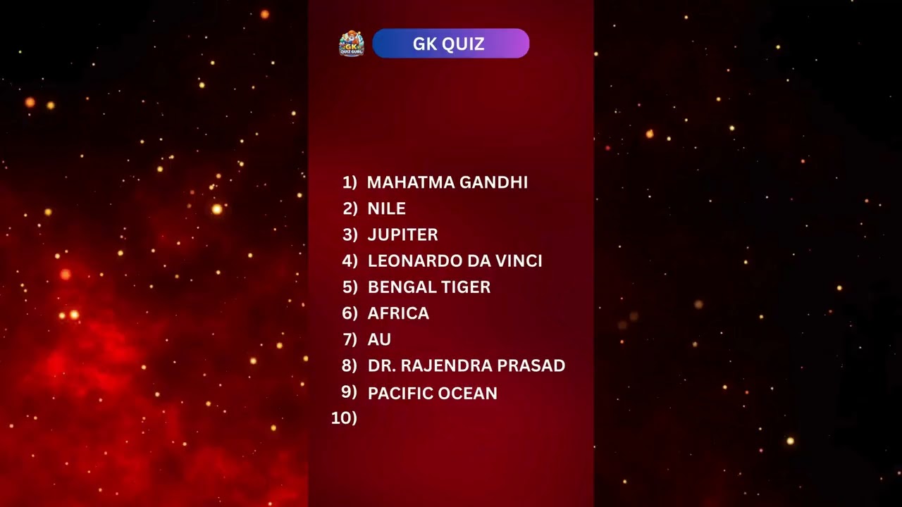 GENERAL KNOWLEDGE QUIZ CHALLENGE 01 | GK QUIZ #gkshortsquiz