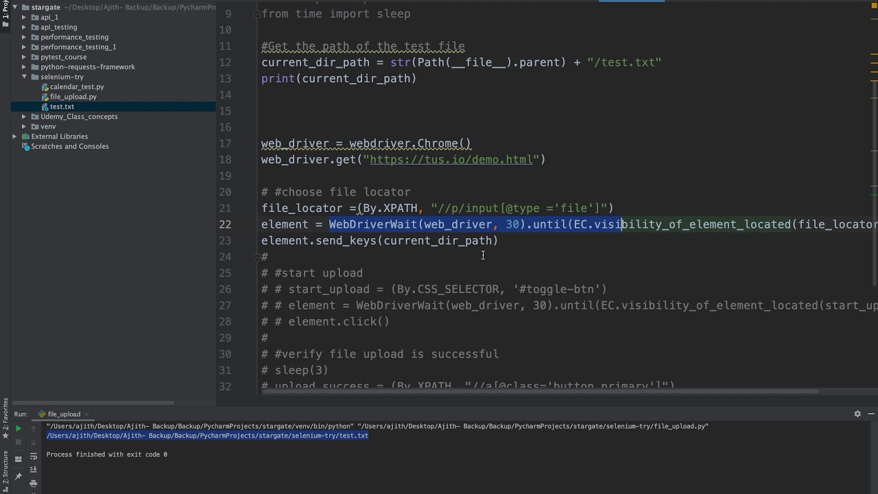 How to upload files using selenium -python