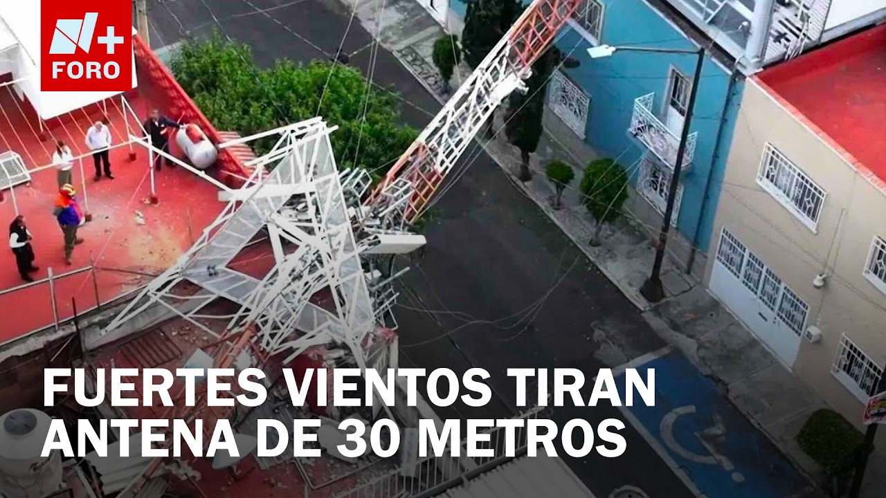 A 30-meter telecommunications tower collapses in Colonia Guadalupe Tepeyac, Mexico City.