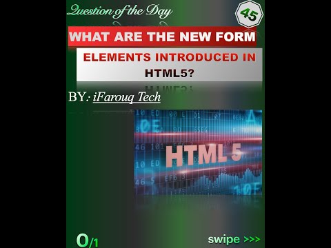 045 | New HTML Form Element introduced in HTML5 | Question of the Day | iFarouqTech