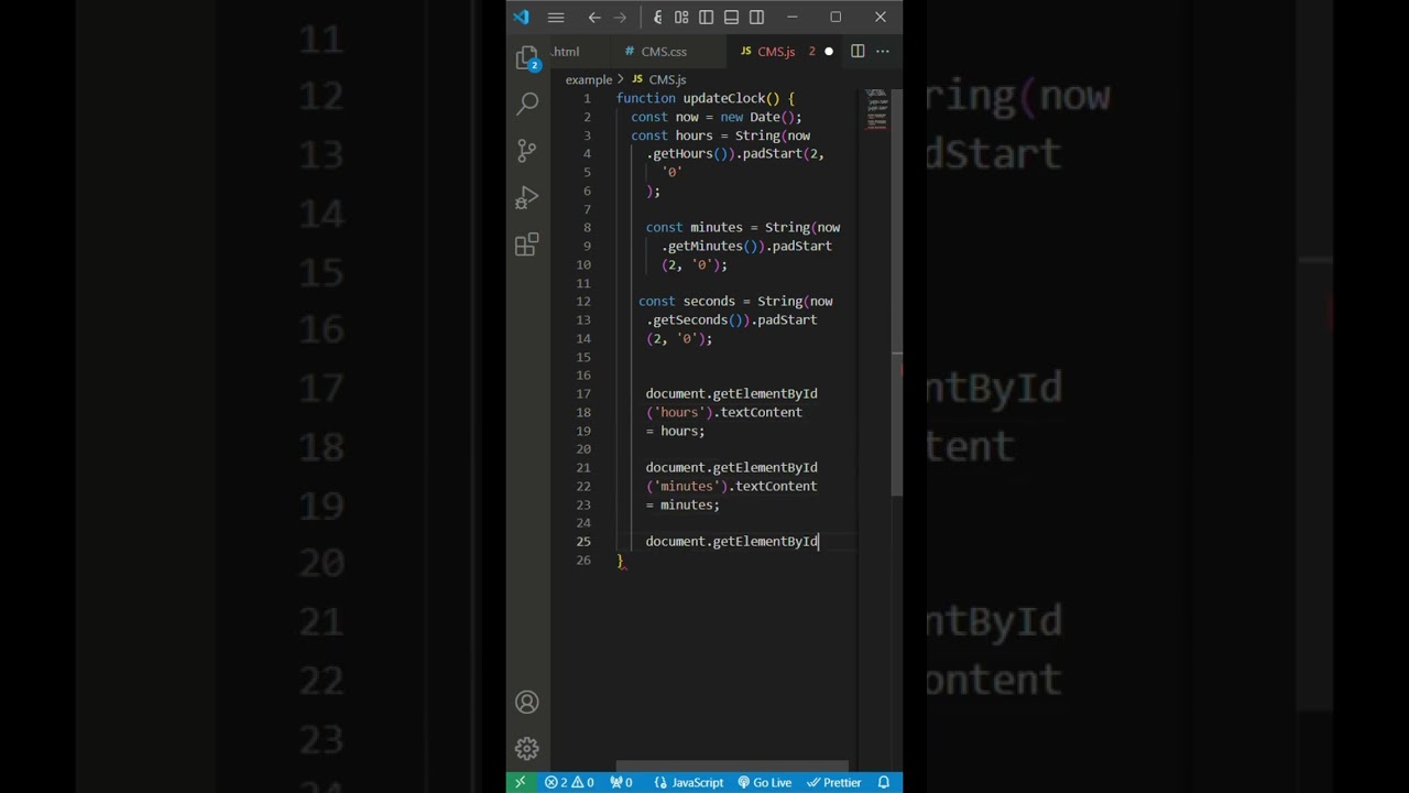 Digital Clock |  HTML CSS JavaScript