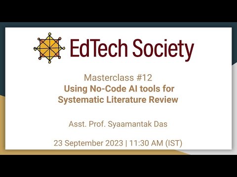 Masterclass #12: Using No-Code AI tools for Systematic Literature Review
