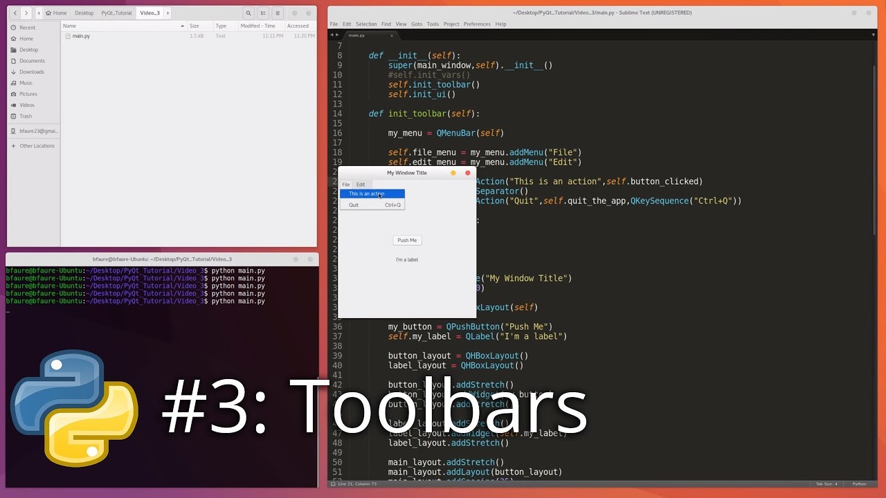 Python GUI Development #3 - Toolbars