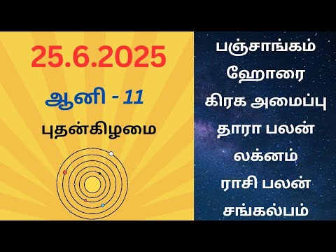 25/6/2025 Today Panchangam Rasipalan | இன்றைய பஞ்சாங்கம் ராசிபலன் சங்கல்பம் ||#பஞ்சாங்கம்#ராசிபலன்