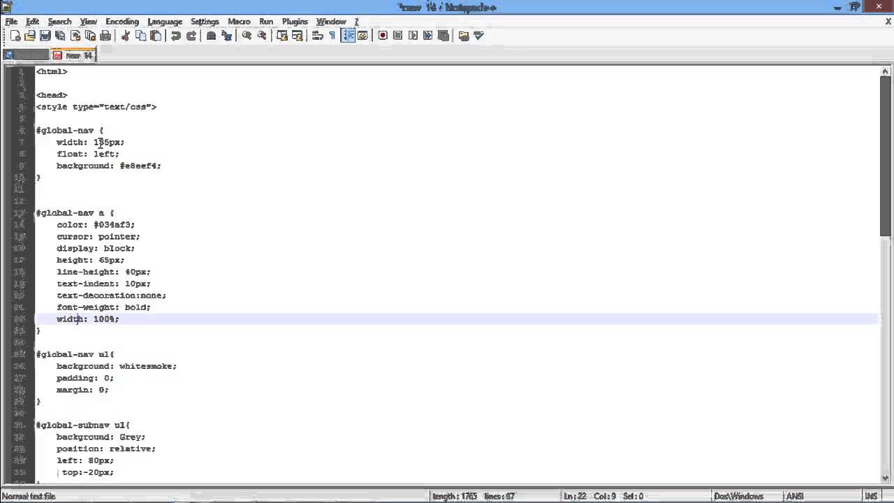 How to Create CSS Horizontal Drop Down Menu