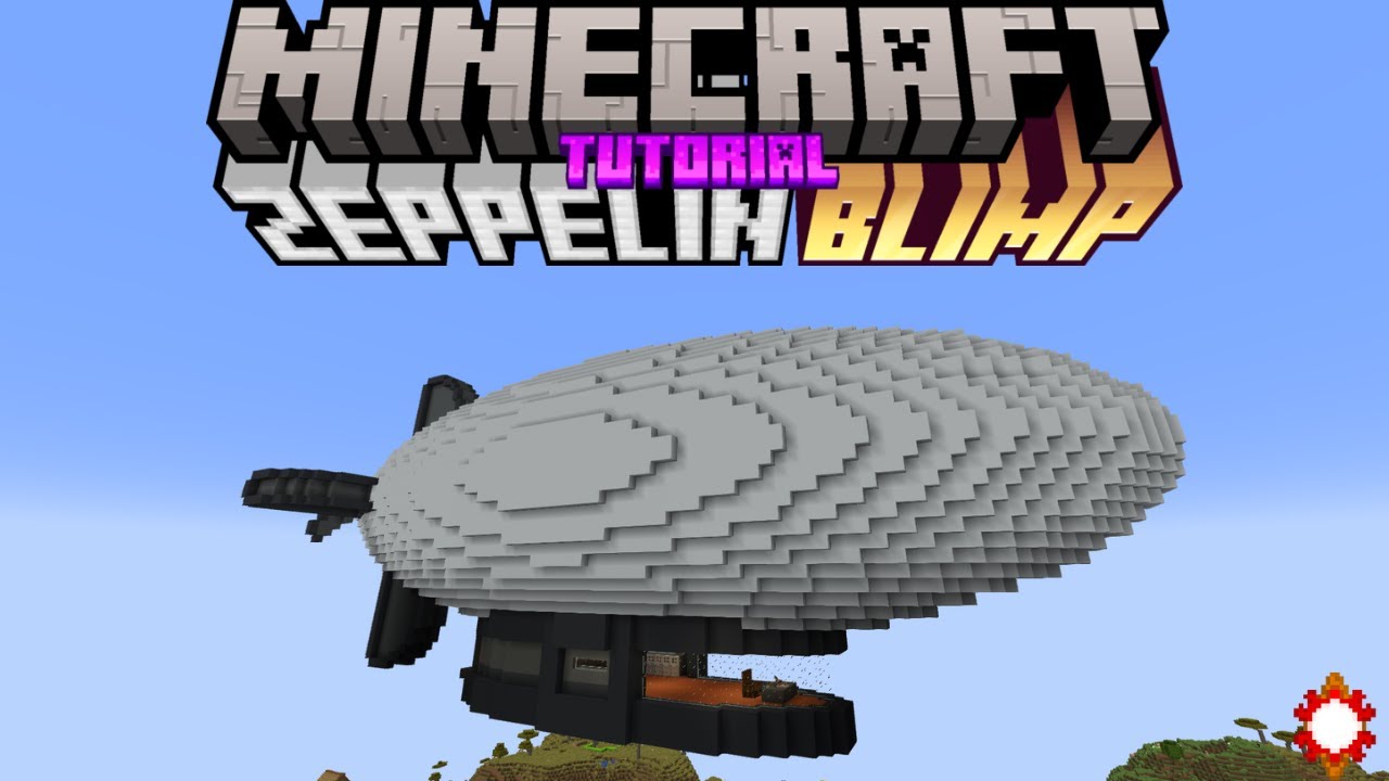Minecraft How to Build a Blimp Zeppelin Airship -Tutorial-