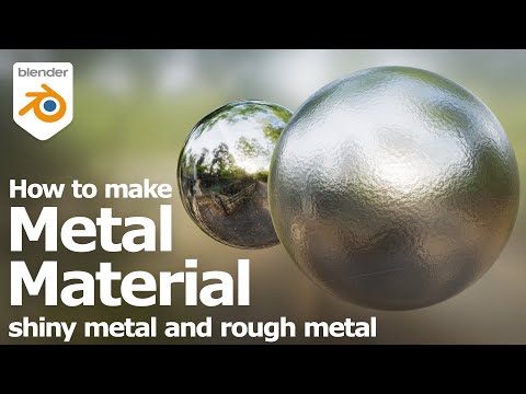 Blender shiny metal material and rough metal material with texture shader in Blender 4