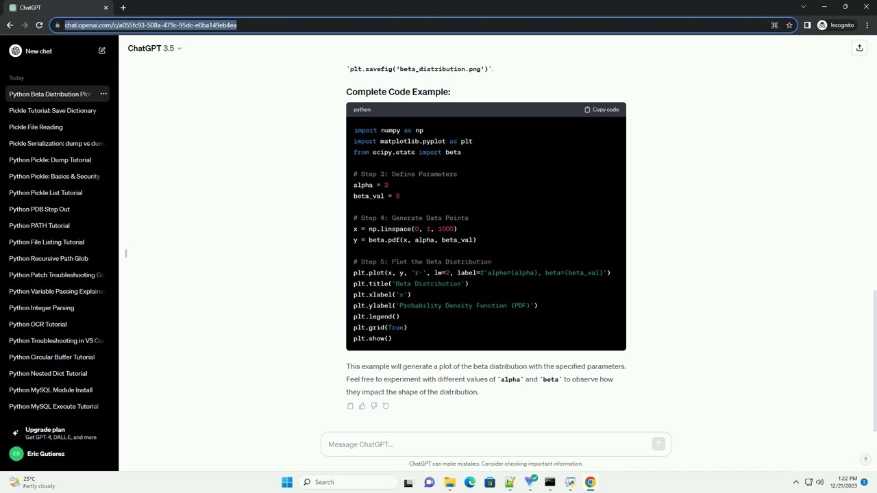 python plot beta distribution