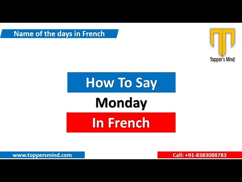 Monday in French | How to say Monday in French | Monday Pronunciation in French with Translation