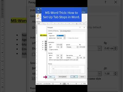 MS-Word Trick: How to Set Up Tab Stops in Word.