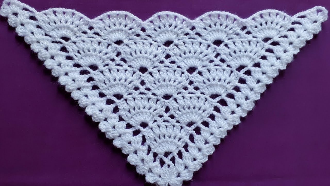 Puntada para Chal Triangular/Triangle Shawl Crochet Tutorial/Reboso a Ganchillo/Tejido a Crochet