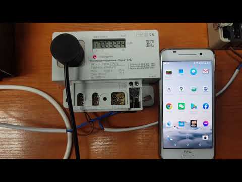 Reading electricity meter with Optical Probe and Smart Phone, compatible with IEC 62056-21