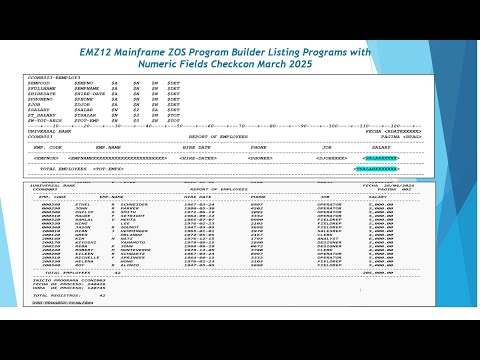EMZ12 ZOS PC Builder Listing Programs with Numeric Fields Checkcon