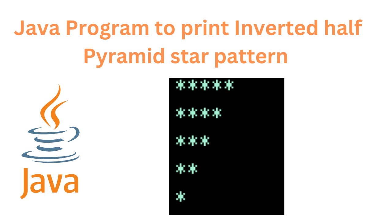 Java Program to print Inverted half Pyramid star Pattern