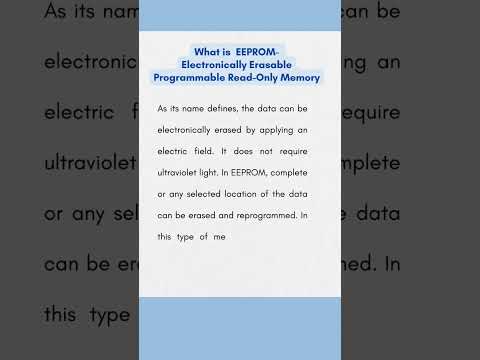 What is EEPROM (Electronically Erasable Programmable read-only memory) | Computer Fundamentals |