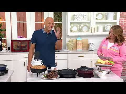 Technique Cast Aluminum Nonstick 10" Grill Pan w/ Burger Press on QVC
