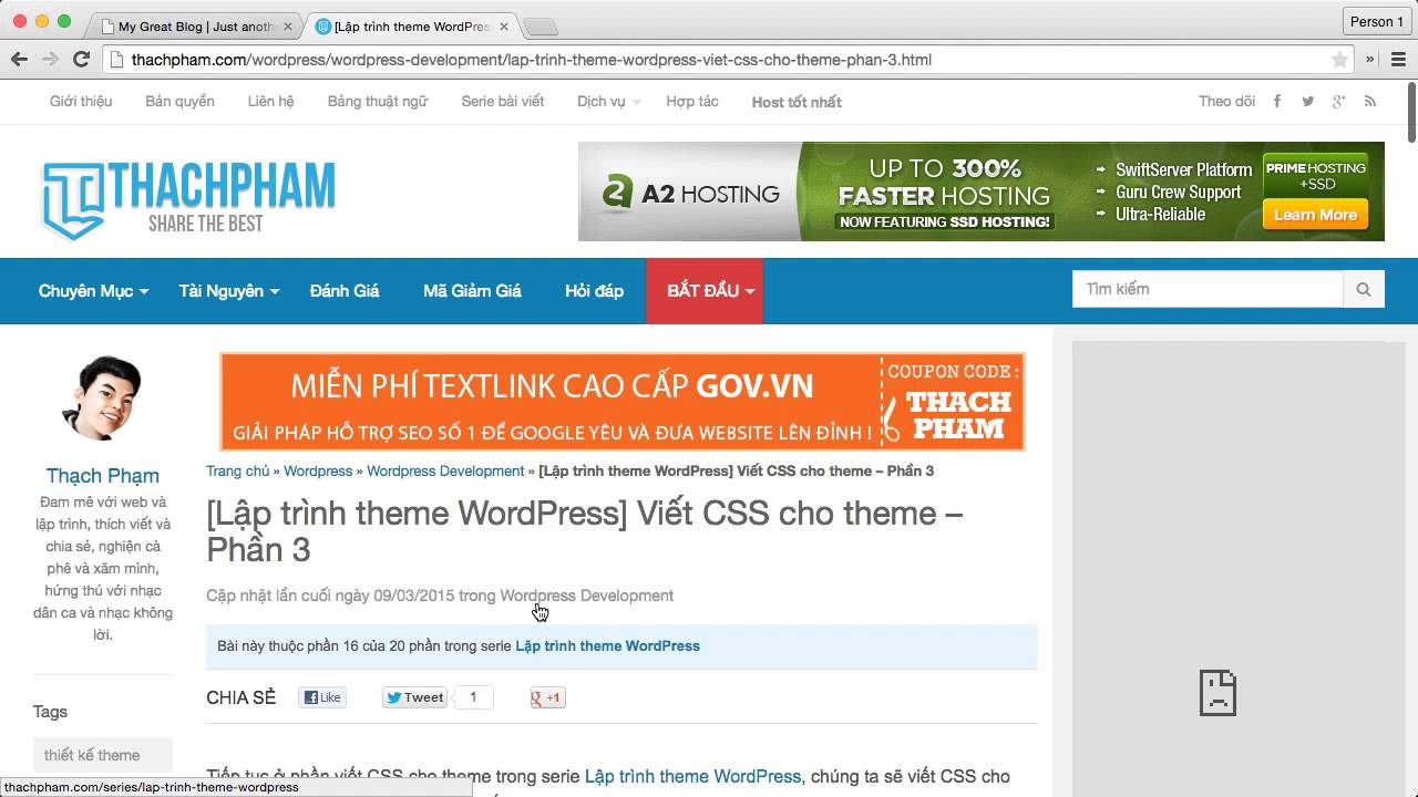 [Lập trình theme WordPress] Viết CSS cho theme – Phần 3