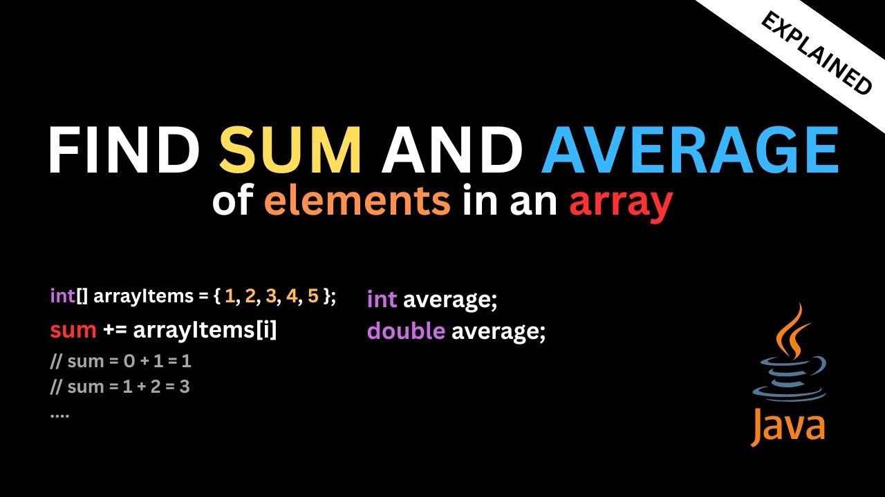 Find Sum and Average of Array Elements in Java | Beginner Program