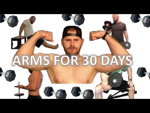 Man Trained Arms for Muscle Growth Every Day for a Month Video