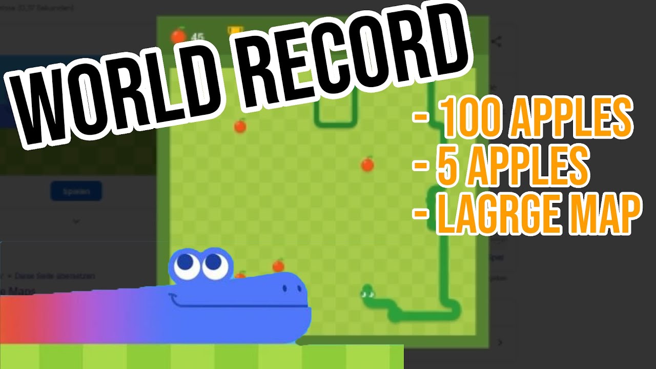 Snake World Record [100 Apples, Large Map, 5 Apples]