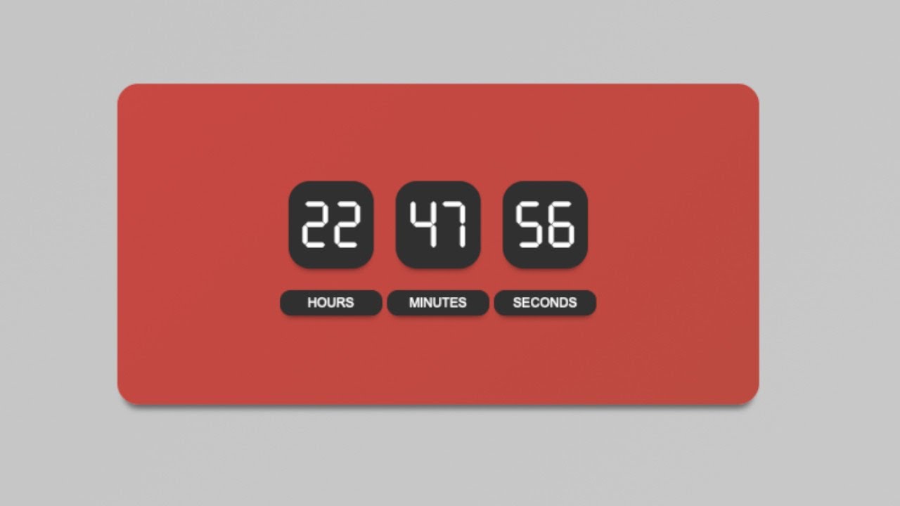 Pure Javascript & CSS Digital Clock With Seven Segment Font Without Plugin